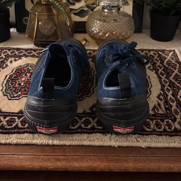 Vans | Shoes | Vans Blue Suede Leather Work Approved Shoes Slip ...